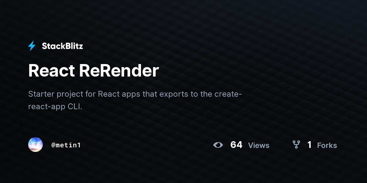 React ReRender - StackBlitz