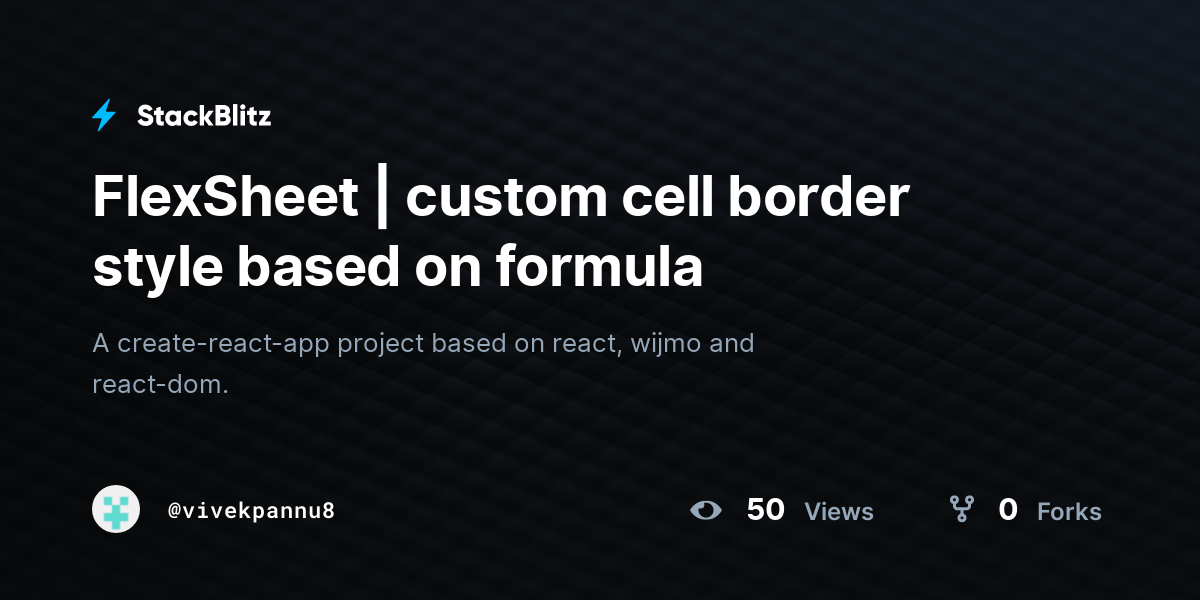FlexSheet | custom cell border style based on formula - StackBlitz FlexSheet | custom cell border style based on formula - StackBlitz