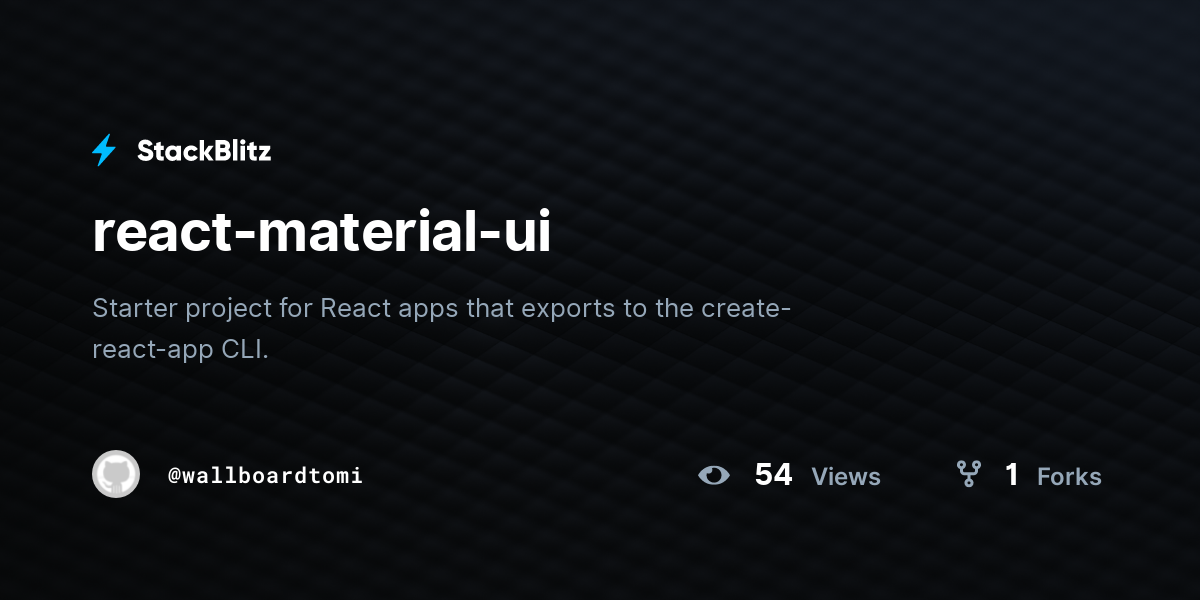 React Material Ui Stackblitz