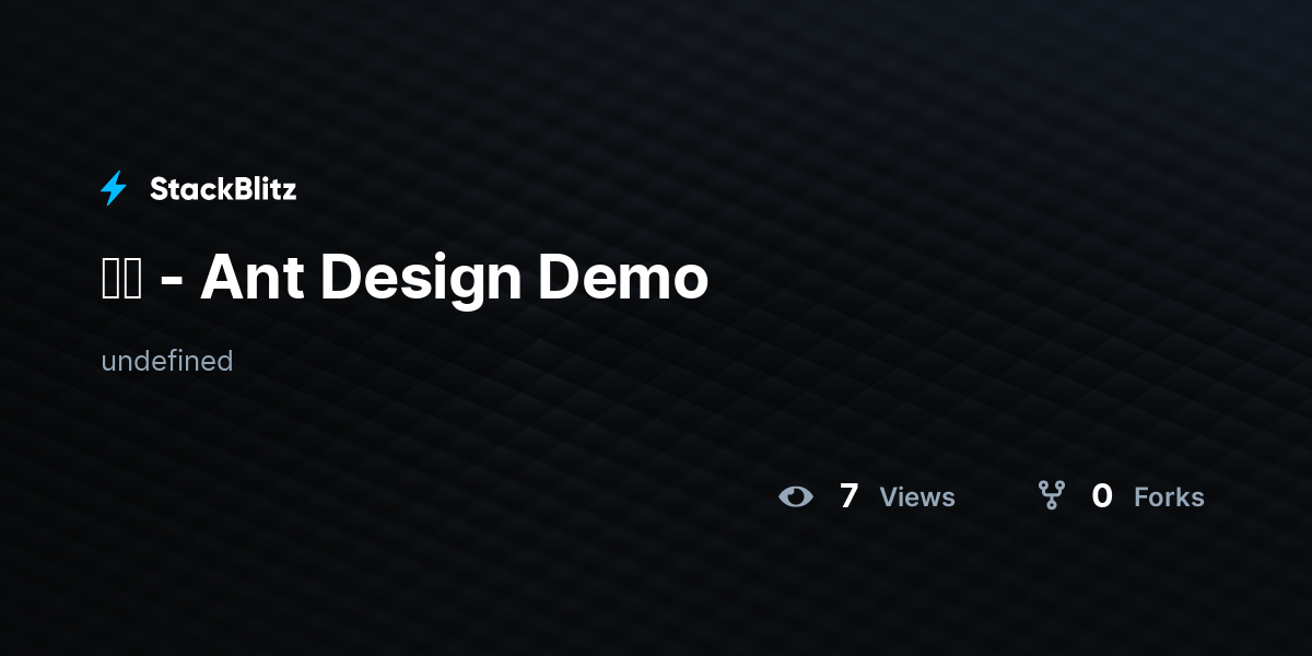 基本 - Ant Design Demo - StackBlitz