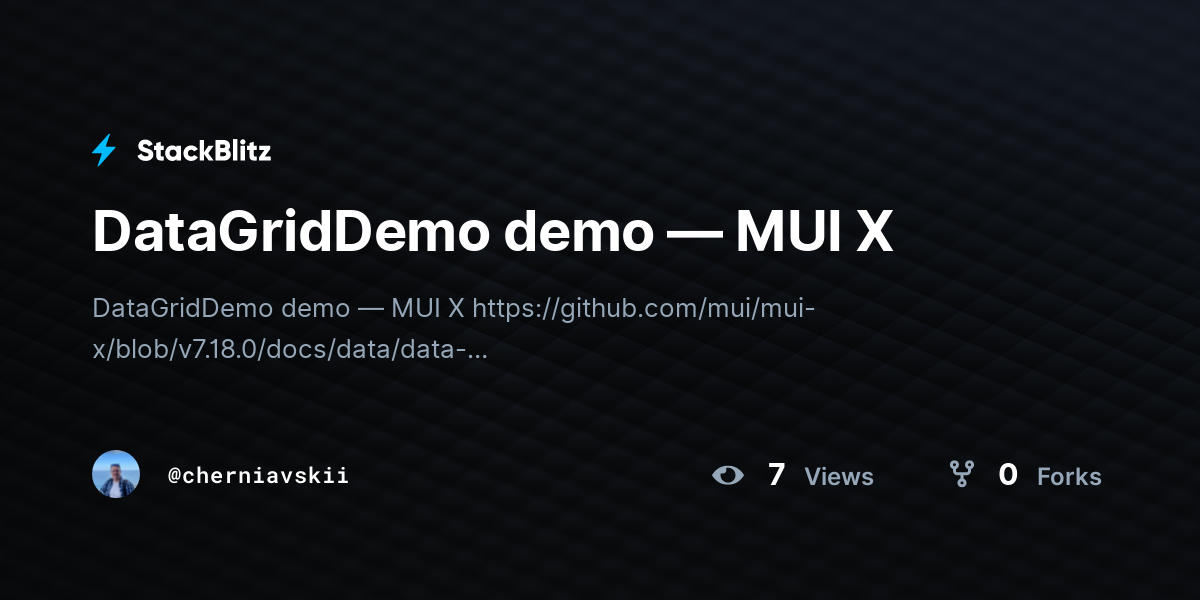 DataGridDemo demo — MUI X - StackBlitz