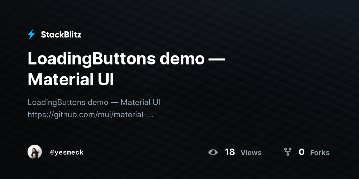 LoadingButtons demo — Material UI - StackBlitz
