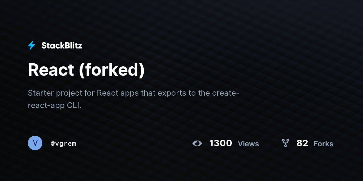 React (forked) - StackBlitz