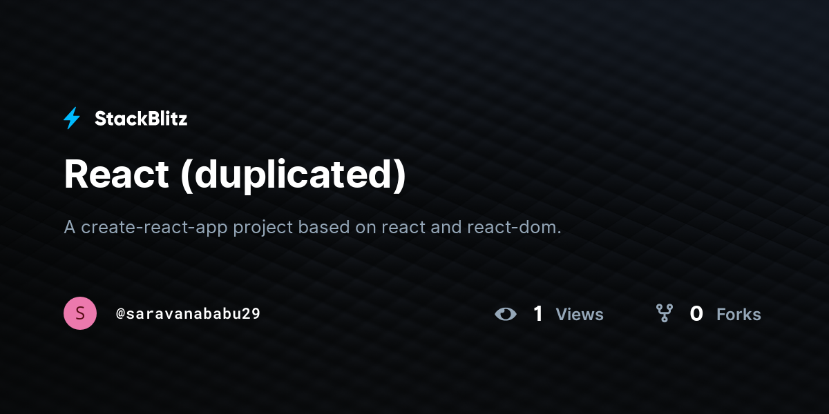 React Duplicated Stackblitz