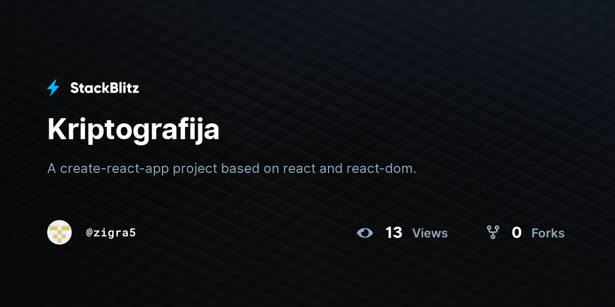 Kriptografija - StackBlitz