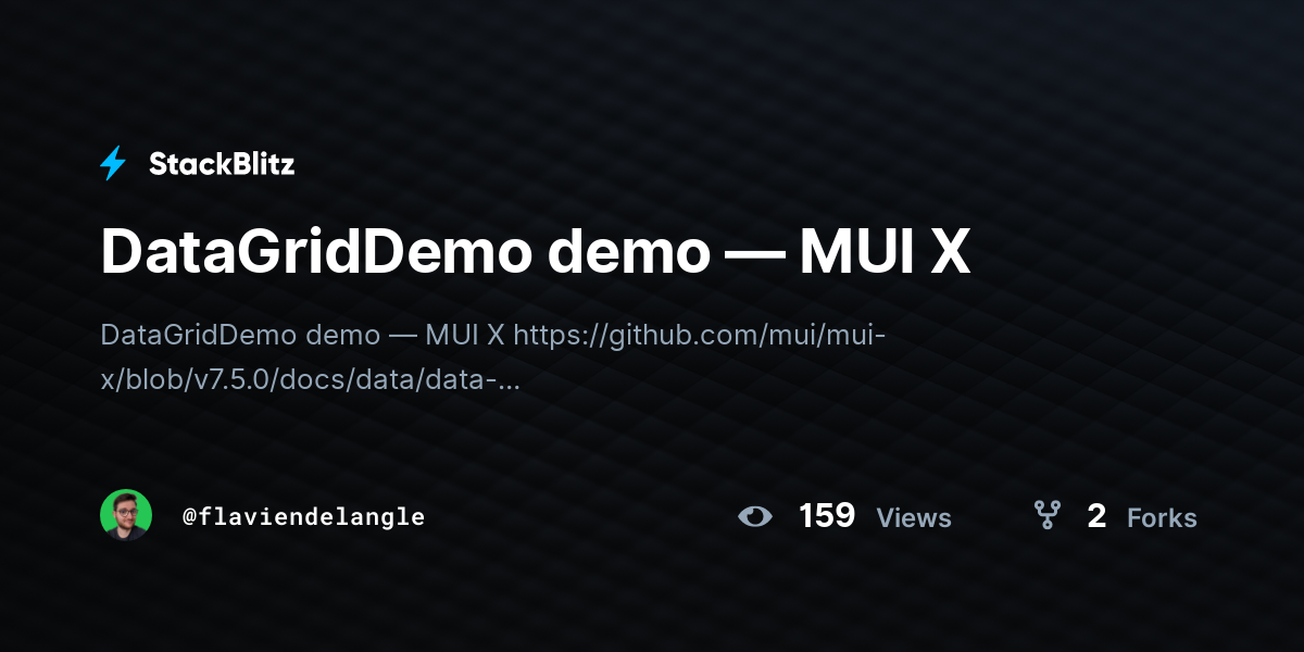 DataGridDemo demo — MUI X - StackBlitz