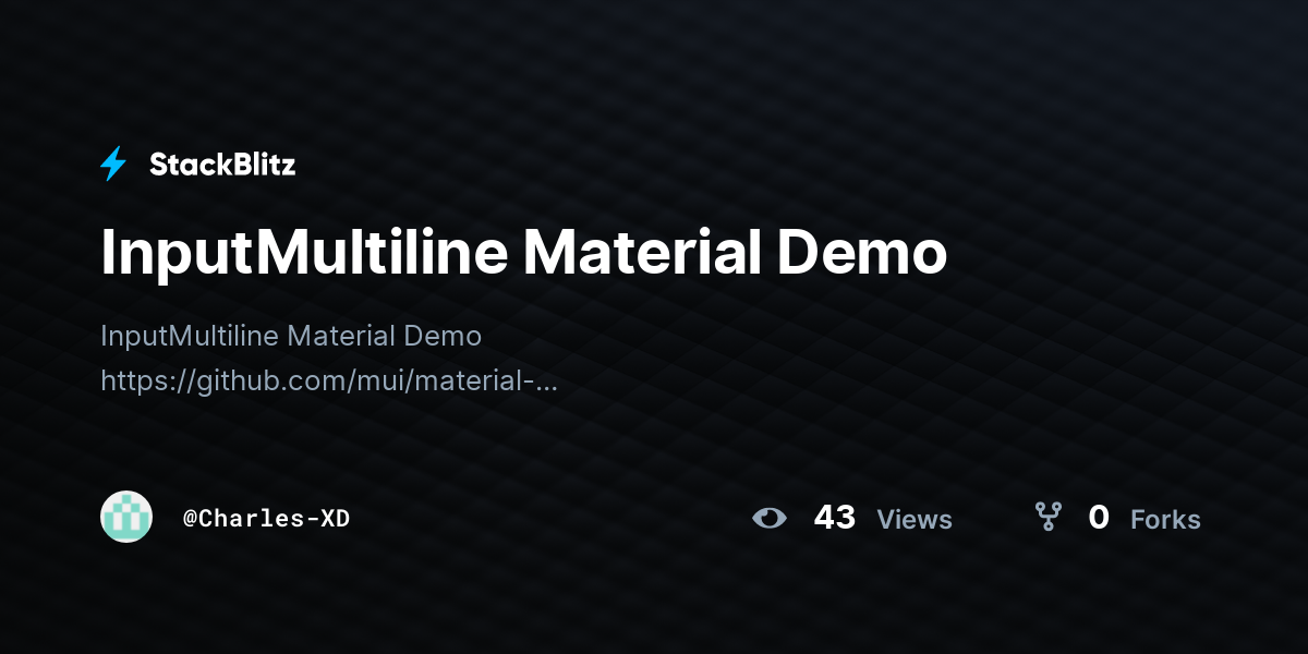 InputMultiline Material Demo - StackBlitz