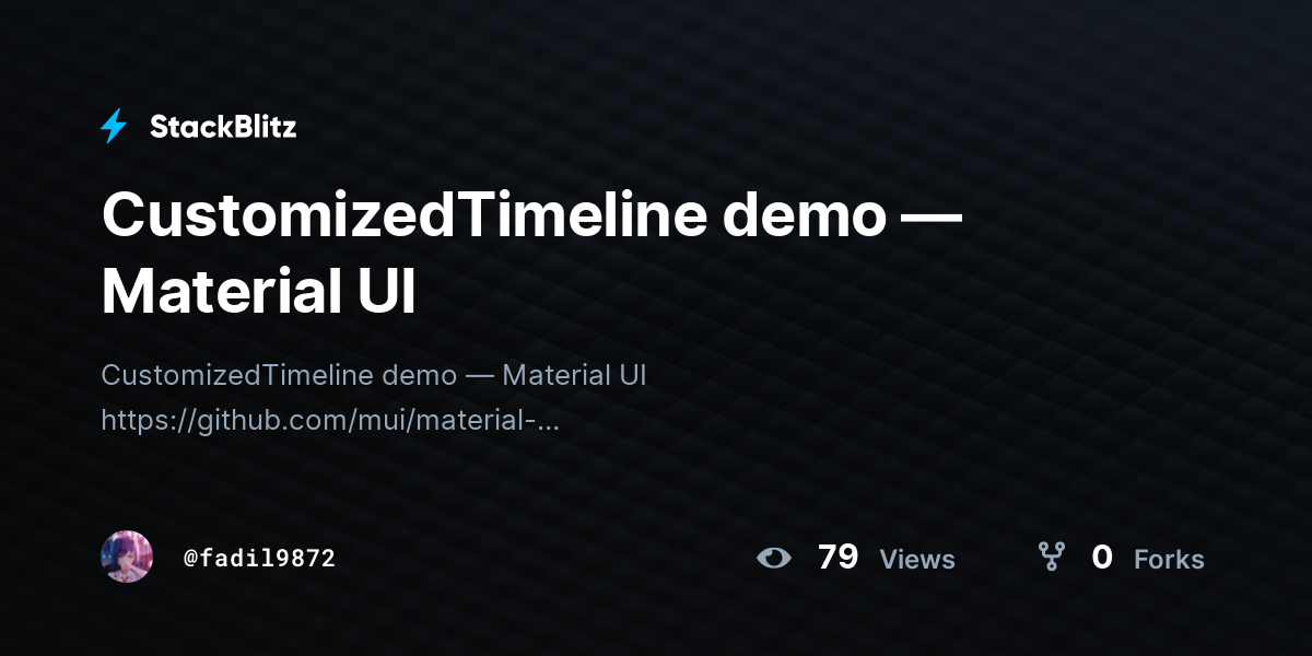 CustomizedTimeline demo — Material UI - StackBlitz