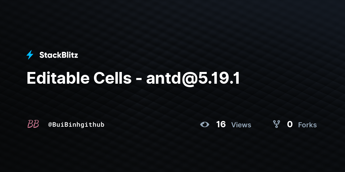 Editable Cells - antd@5.19.1 - StackBlitz