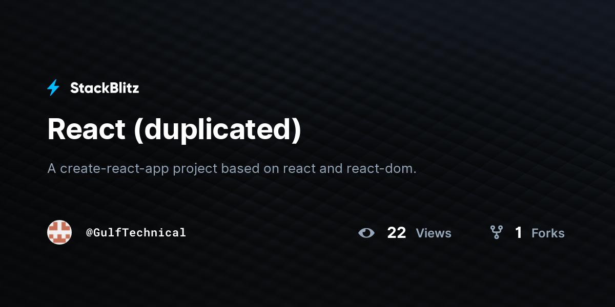 React Duplicated Stackblitz