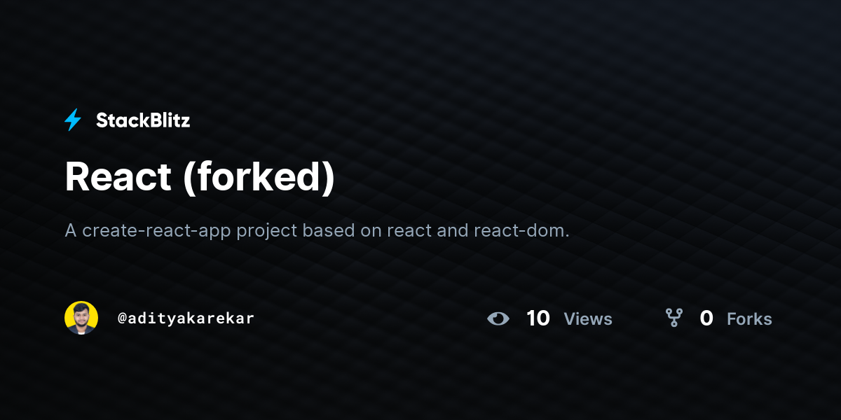 React (forked) - StackBlitz