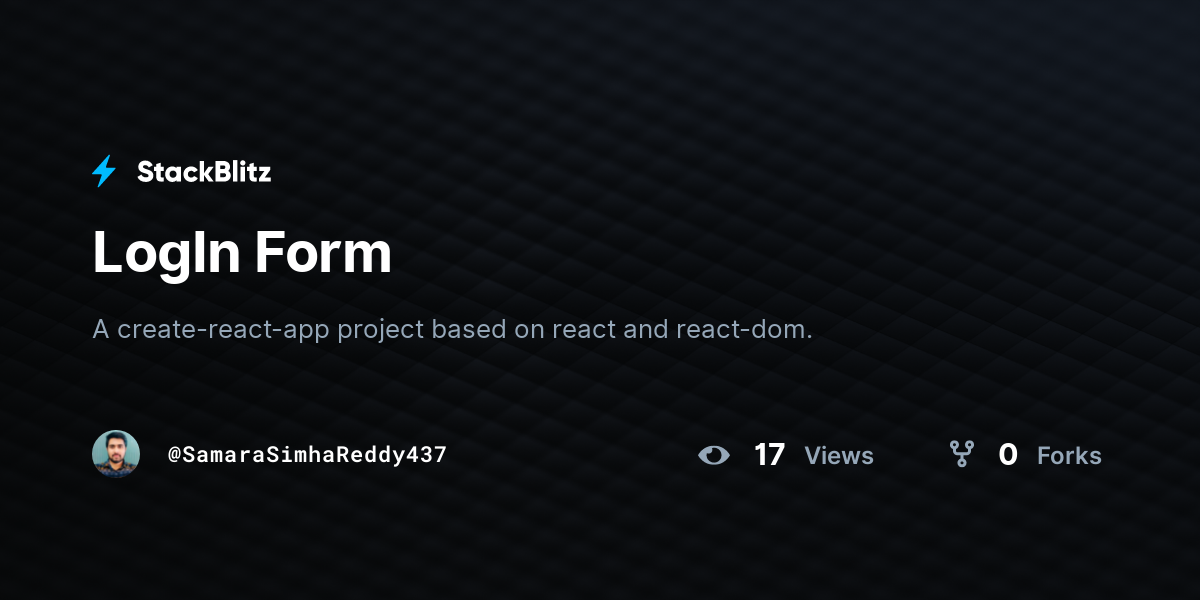 LogIn Form - StackBlitz