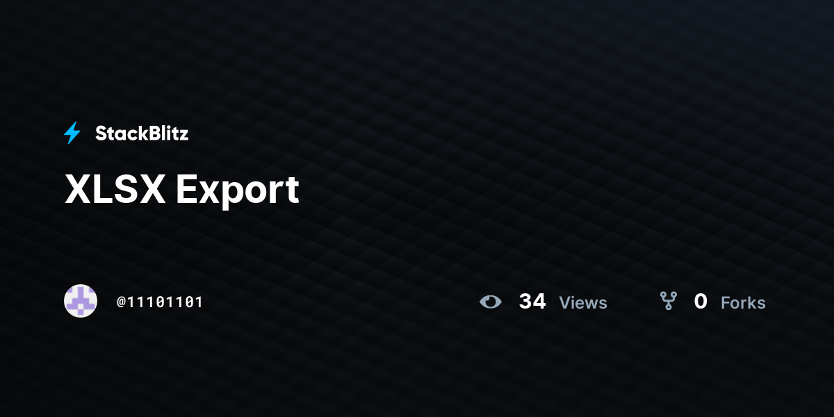 XLSX Export - StackBlitz