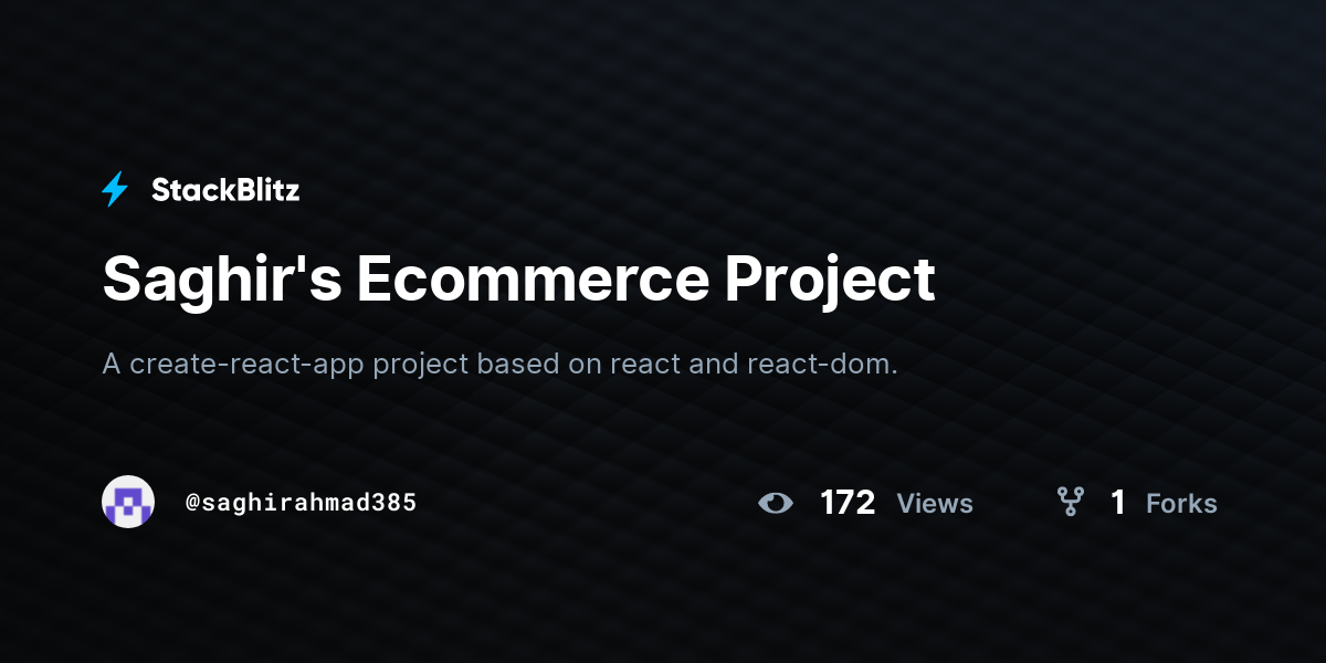 Saghir's Ecommerce Project - StackBlitz