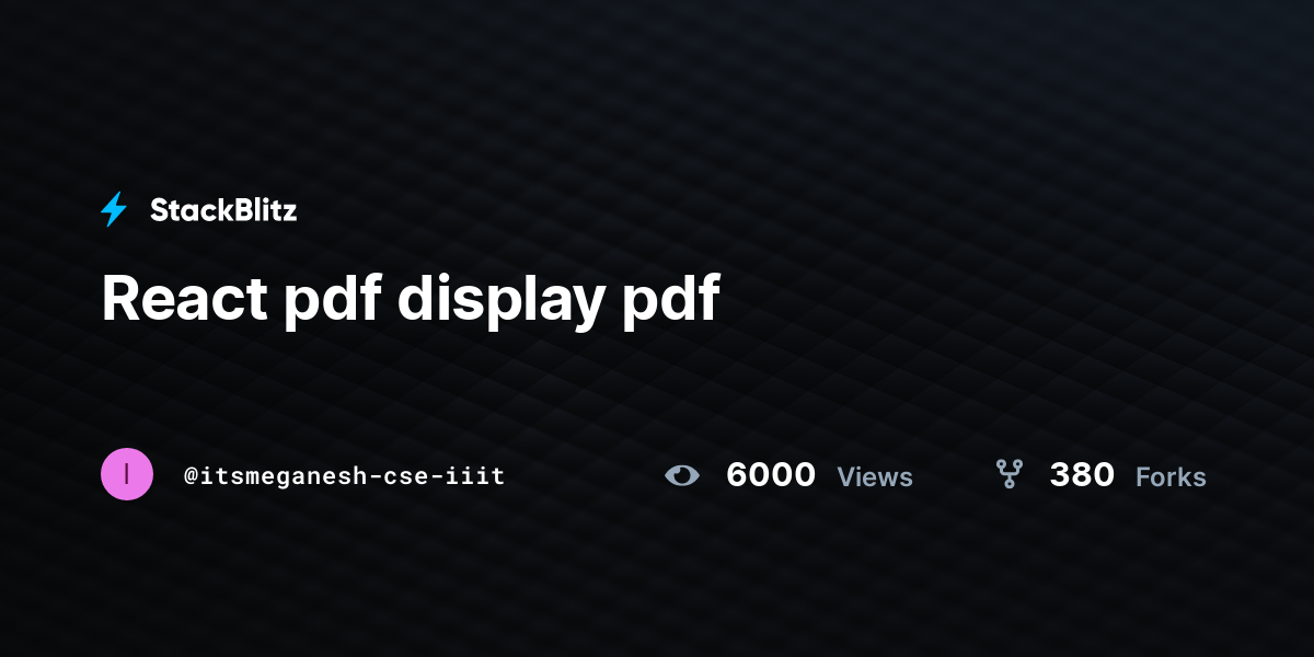 React pdf display pdf - StackBlitz