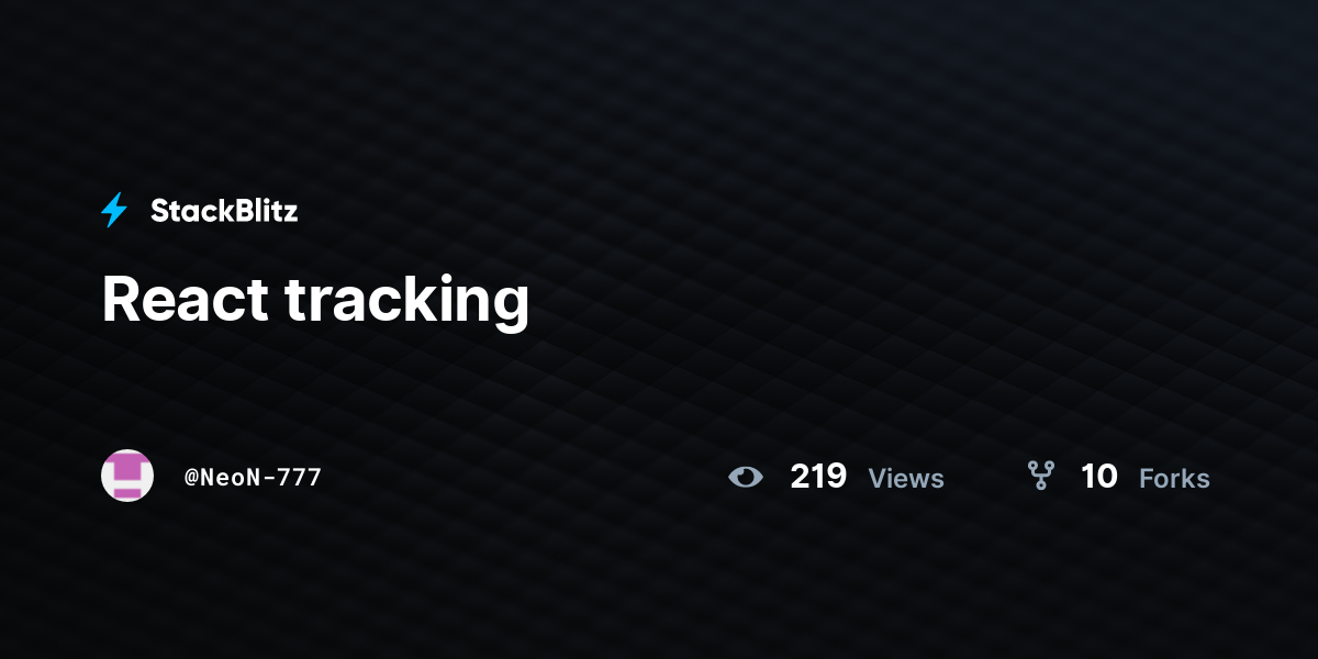 React tracking - StackBlitz