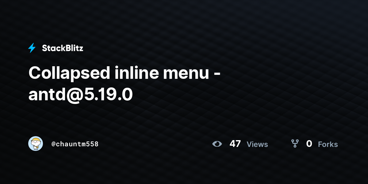 Collapsed inline menu - antd@5.19.0 - StackBlitz