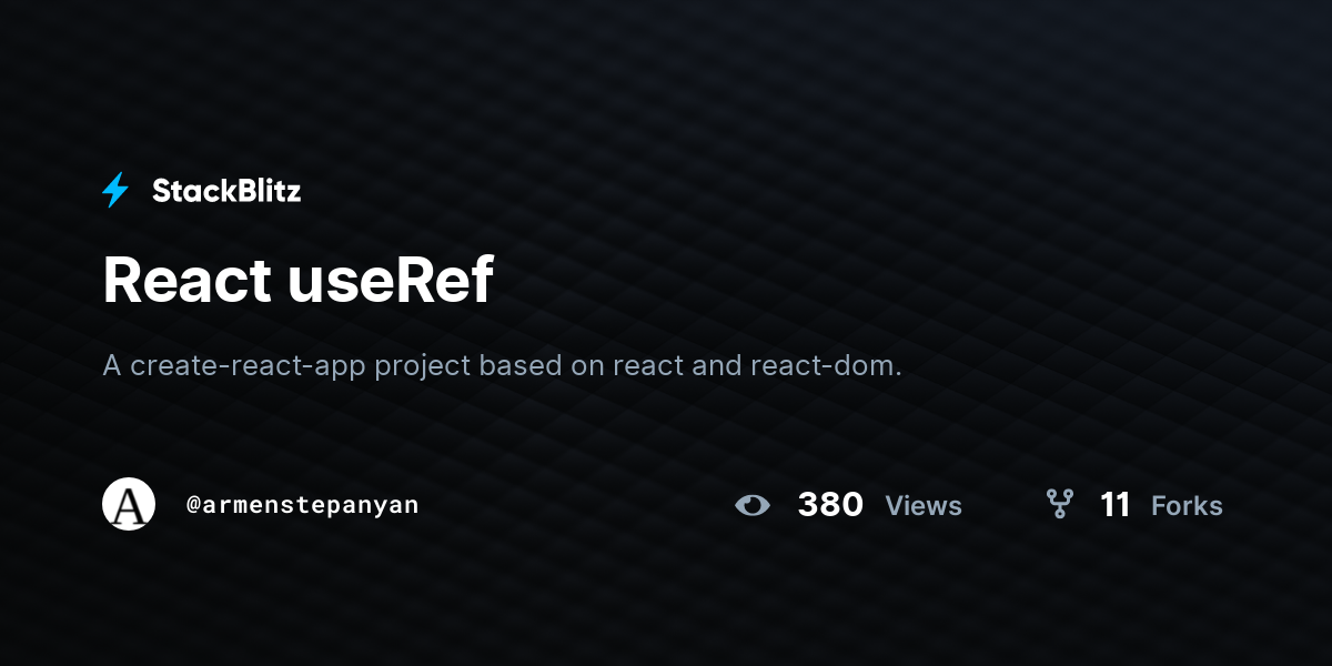 React useRef - StackBlitz