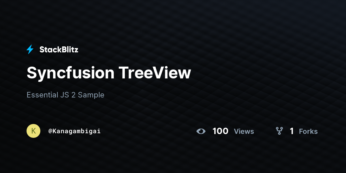Syncfusion TreeView - StackBlitz