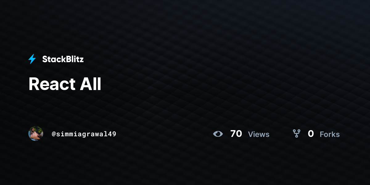 React All - StackBlitz