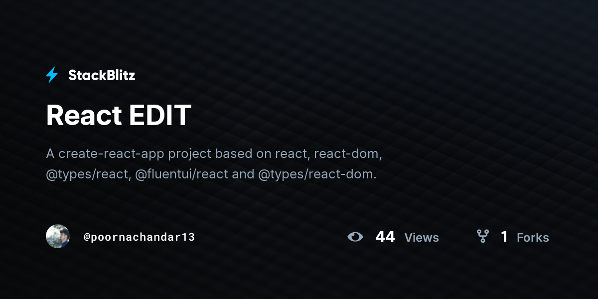React EDIT - StackBlitz