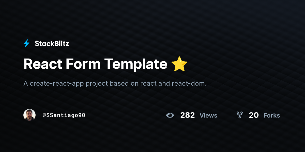 React Form Template ⭐ - StackBlitz