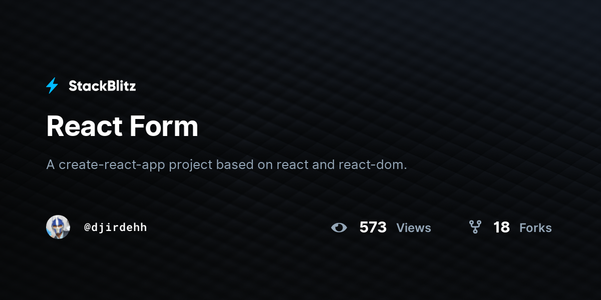 React Form - StackBlitz