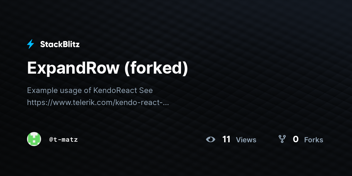 ExpandRow (forked) - StackBlitz