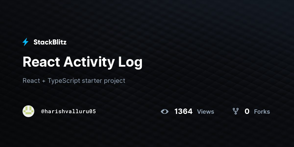 React Activity Log - StackBlitz