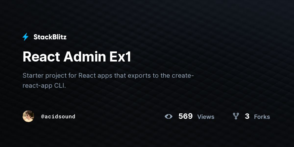 React Admin Ex1 - StackBlitz