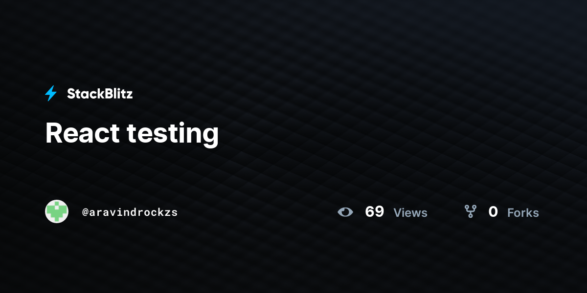 React Testing Stackblitz