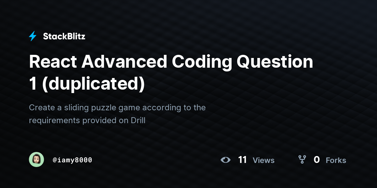 React Advanced Coding Question 1 (duplicated) - StackBlitz