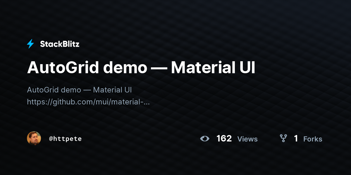 AutoGrid demo — Material UI - StackBlitz