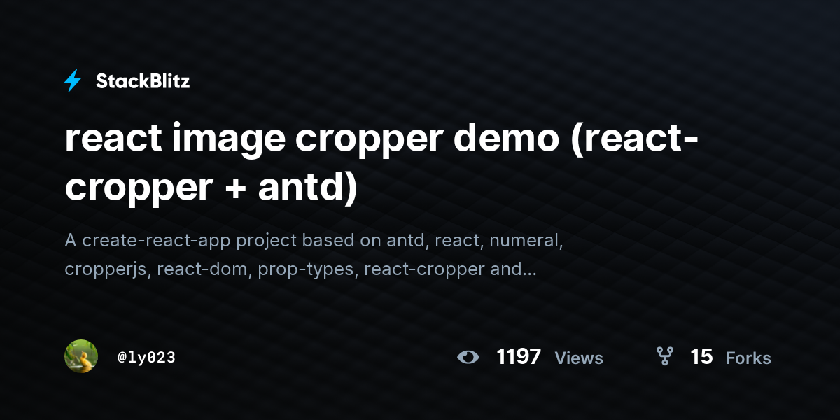 react image cropper demo (react-cropper + antd) - StackBlitz