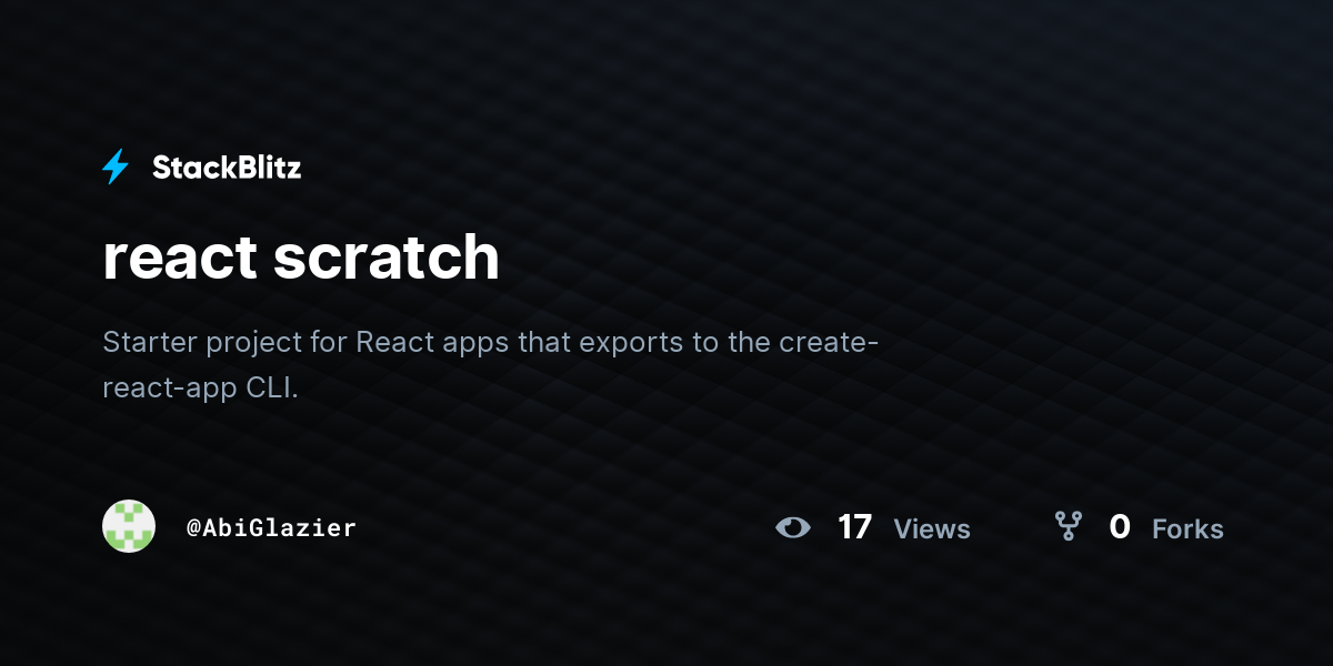 React Scratch Stackblitz