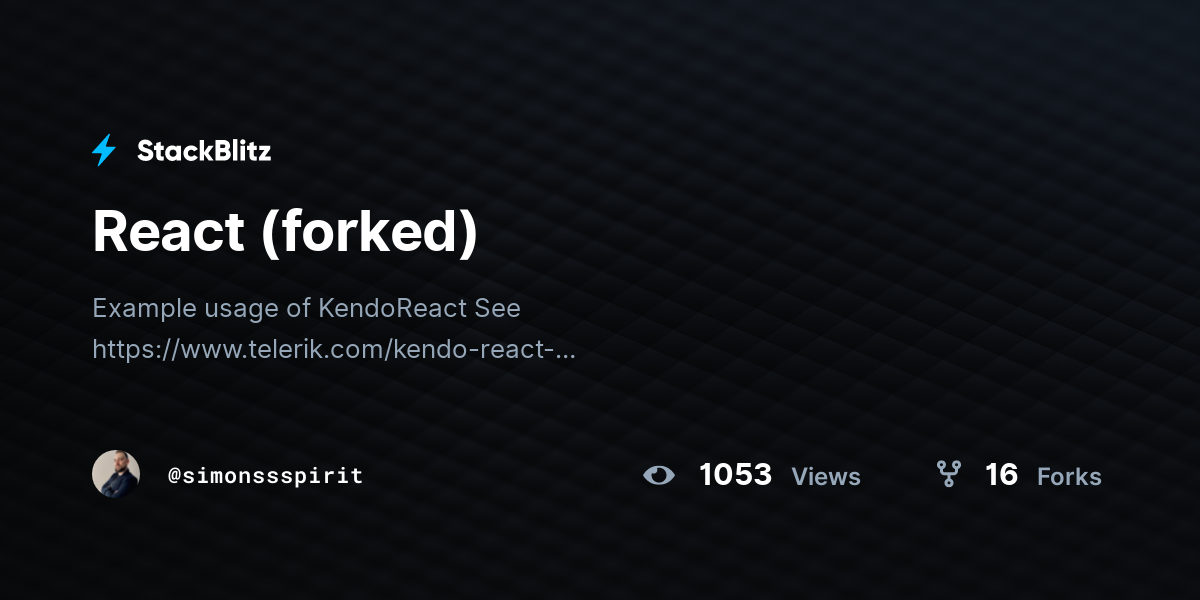 React (forked) - StackBlitz