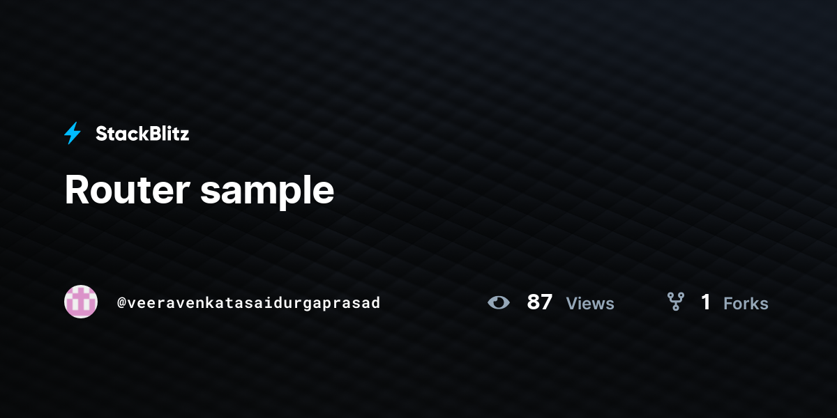 Router sample - StackBlitz