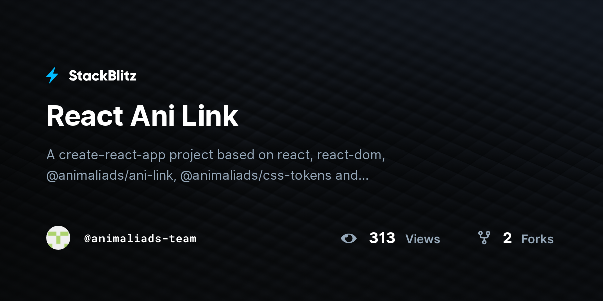 React Ani Link - StackBlitz