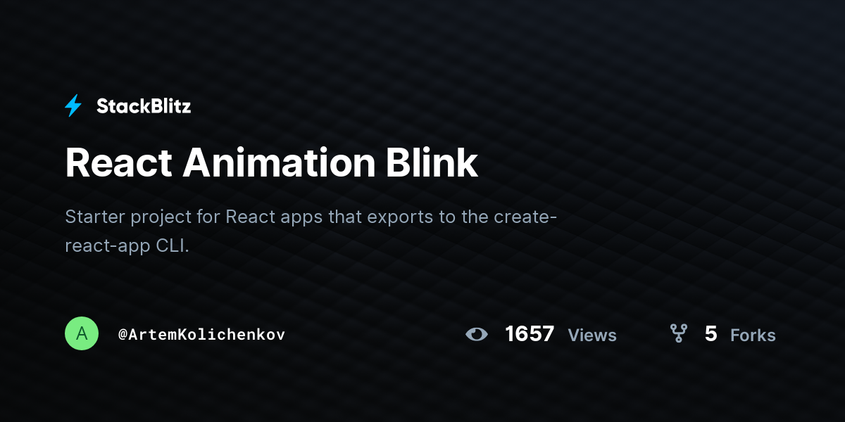React Animation Blink - StackBlitz