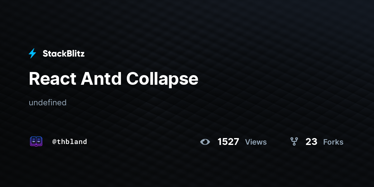 React Antd Collapse - StackBlitz
