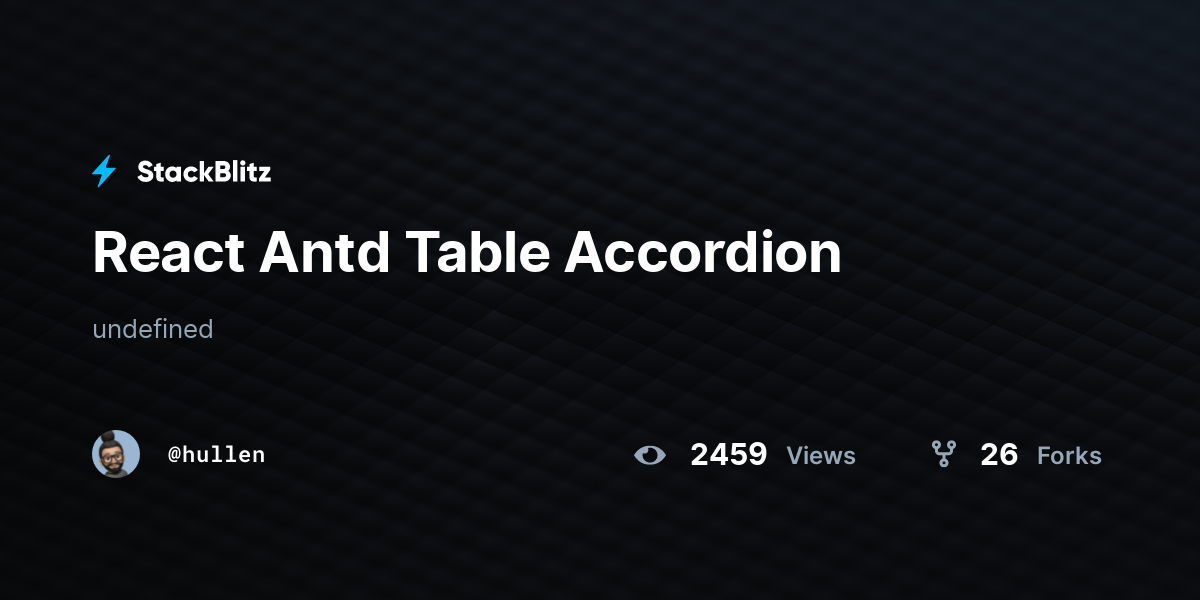 React Antd Table Accordion - StackBlitz