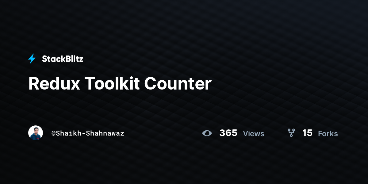 Redux Toolkit Counter - StackBlitz