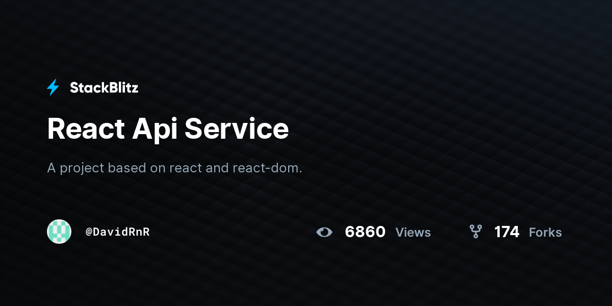 React Api Service - StackBlitz