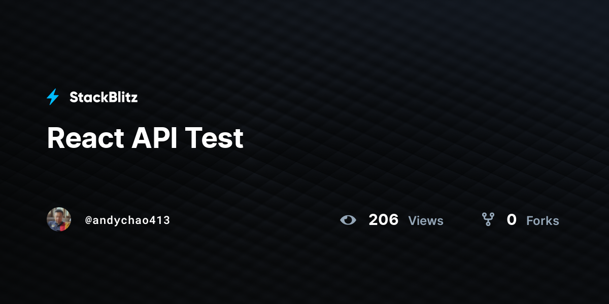 React API Test - StackBlitz