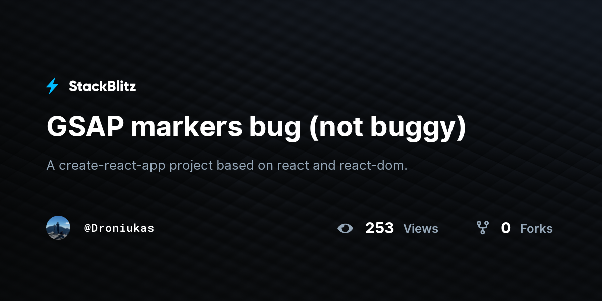 GSAP markers bug (not buggy) - StackBlitz