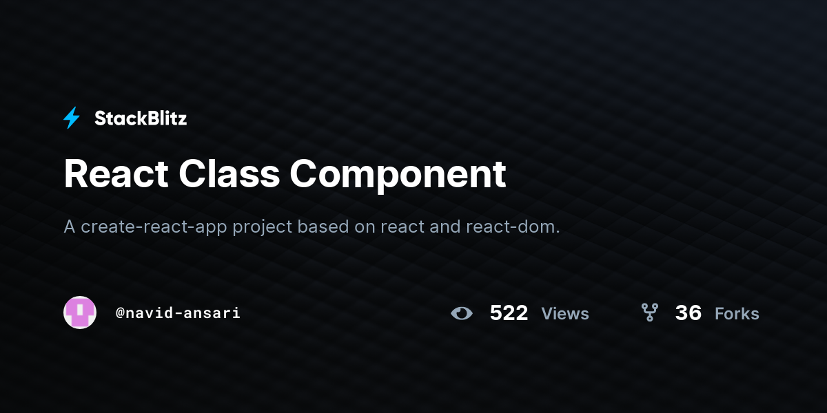 React Class Component - StackBlitz