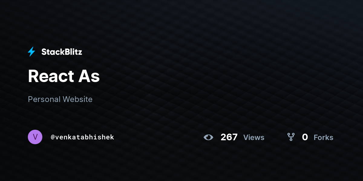 React As - StackBlitz