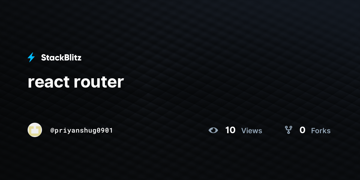 react router - StackBlitz