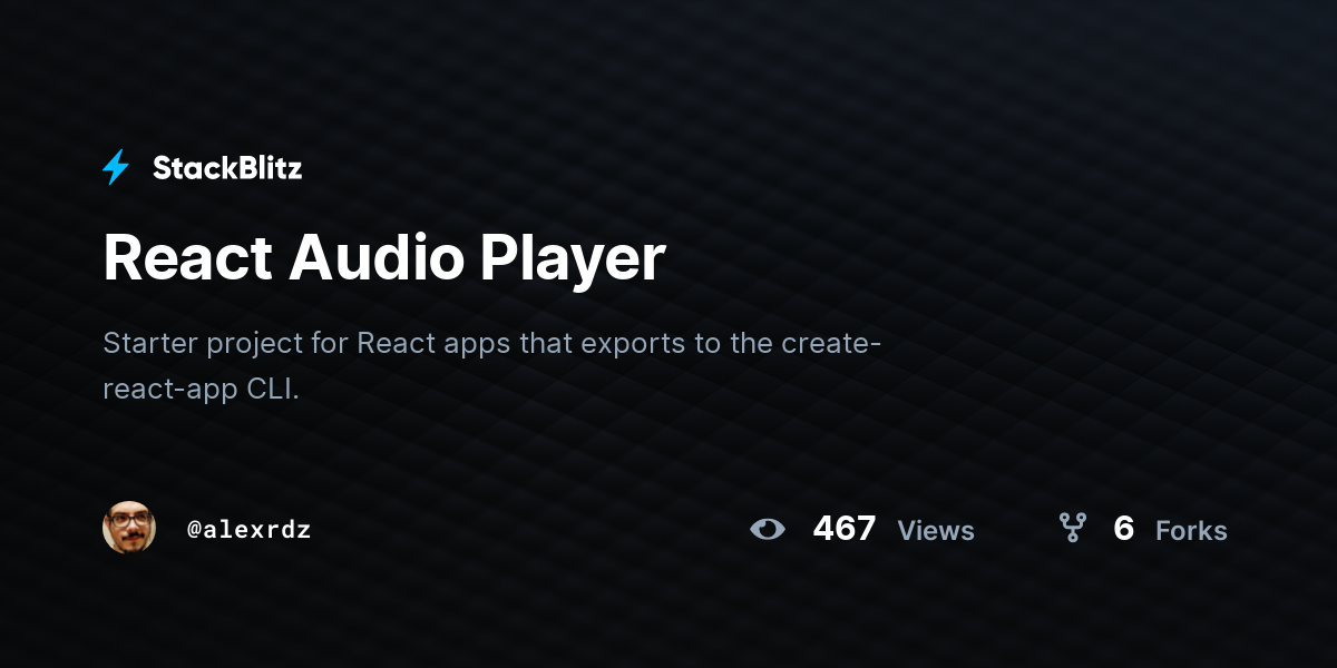 React Audio Player - StackBlitz