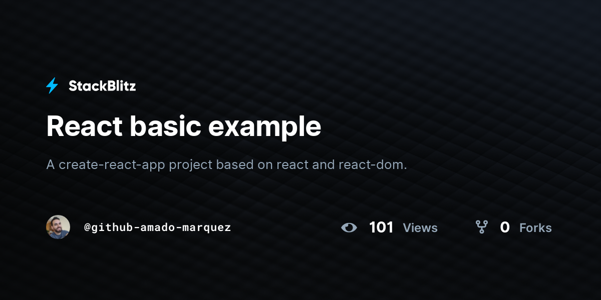 React basic example - StackBlitz
